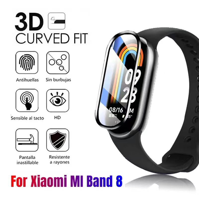 ฟิล์ม mi band 8 miband 9 ฟิล์ม 3D ฟิล์มกันรอยหน้าจอ PMMA สําหรับ Xiaomi MiBand 8 /9 film tpu 3D ...