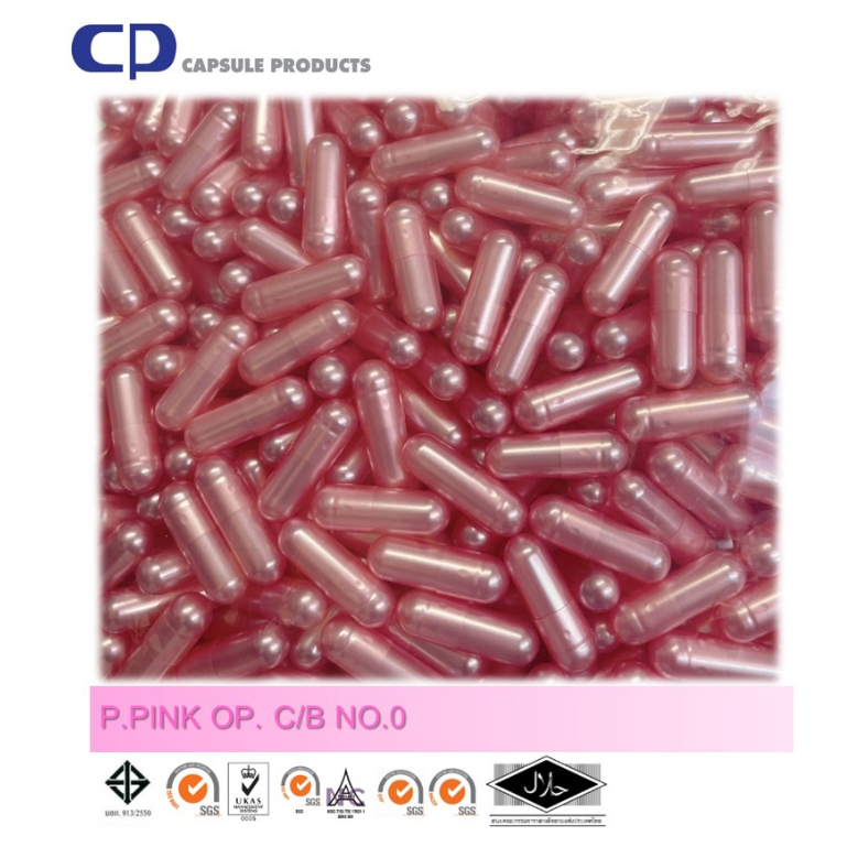 Capsule Products แคปซูลเปล่า สีชมพูมุก P.PINK OP. C/B (เบอร์ 0) บรรจุ ...