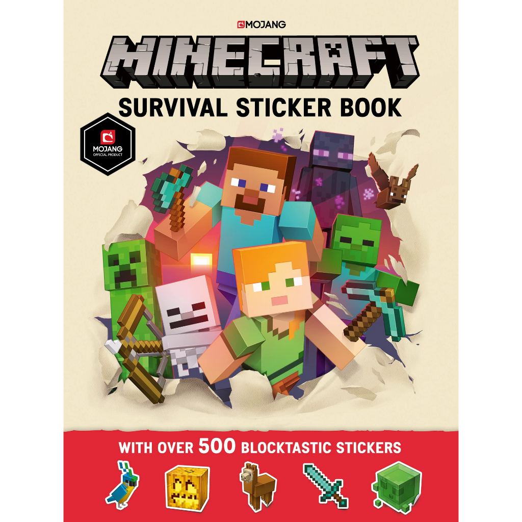 Minecraft Survival Sticker Book หนังสือเด็ก มายคราฟ สติ๊กเกอร์ ภาษา ...