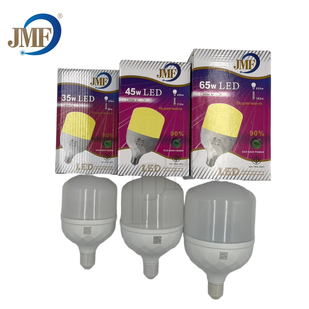 JMF หลอดไฟLED หลอดกระบอก LED ขั้วE27 ขนาด 35W 45W 65W แสงขาว white แสงวอร์มไวท์ Warmwhite สว่าง ...