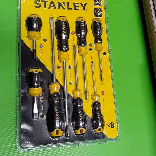 STANLEY ไขควง 8 ตัวชุดด้ามหุ้มยาง ชุดไขควง ไขควงปากแฉก - แบน เนื้อเหล็ก ...
