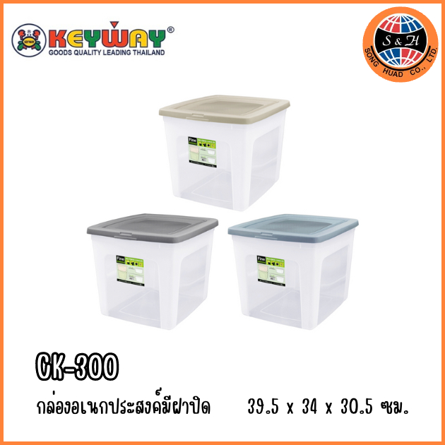 Keyway กล่องเก็บของ พลาสติก มีฝาปิด ขนาด 30L รุ่น CK-300 (ฝาคละสี ...