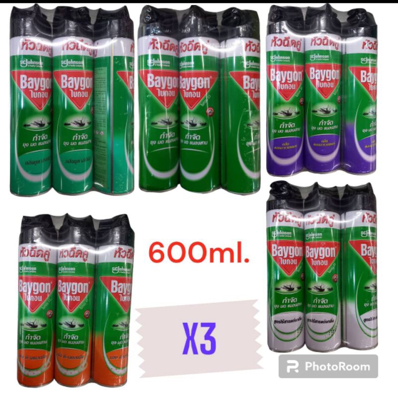 baygon ไบกอนสเปรย์ กำจัดยุง มด แมลงสาบ ขนาด 600 ml แพ็ค 3 | Shopee Thailand