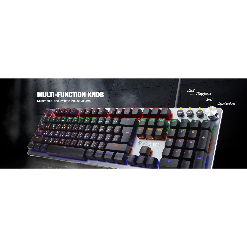 Nubwo NK-34 Mechanical Keyboard FLICKER BLUE SWITCH คีย์บอร์ด เกมมิ่ง ...