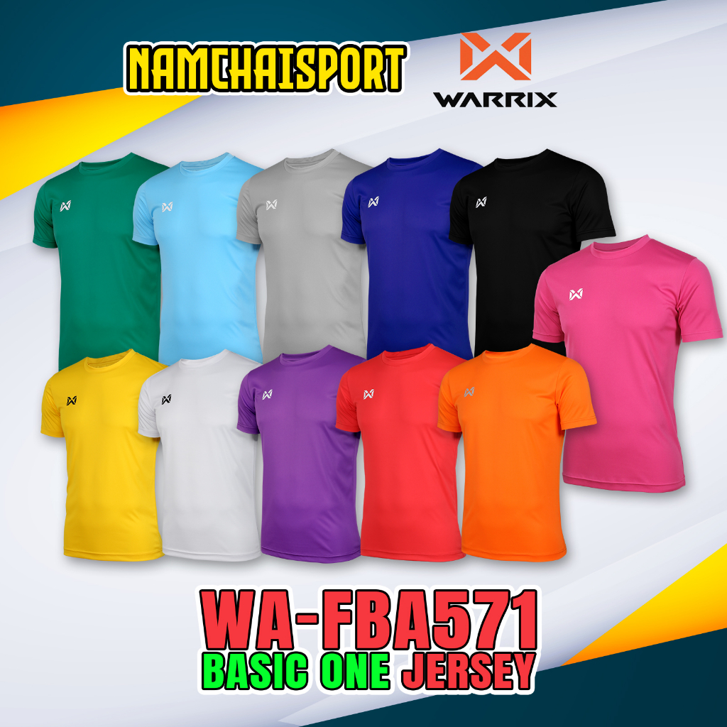 เสื้อคอกลม WARRIX (WA- FBA571 BASIC ONE) ของแท้ 100% เสื้อฟุตบอล ระบายอากาศได้ดี ผ้าเย็นสบาย ...