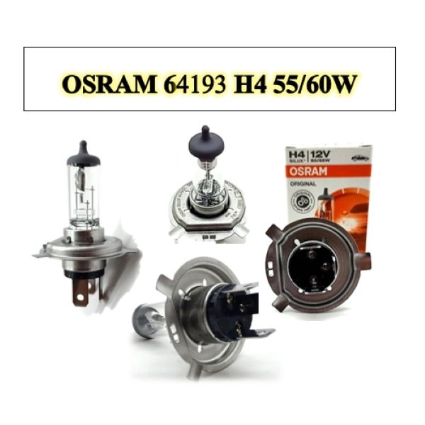 หลอดไฟหน้า OSRAM H4(64193) 60/55W (1หลอด) ของแท้ | Shopee Thailand
