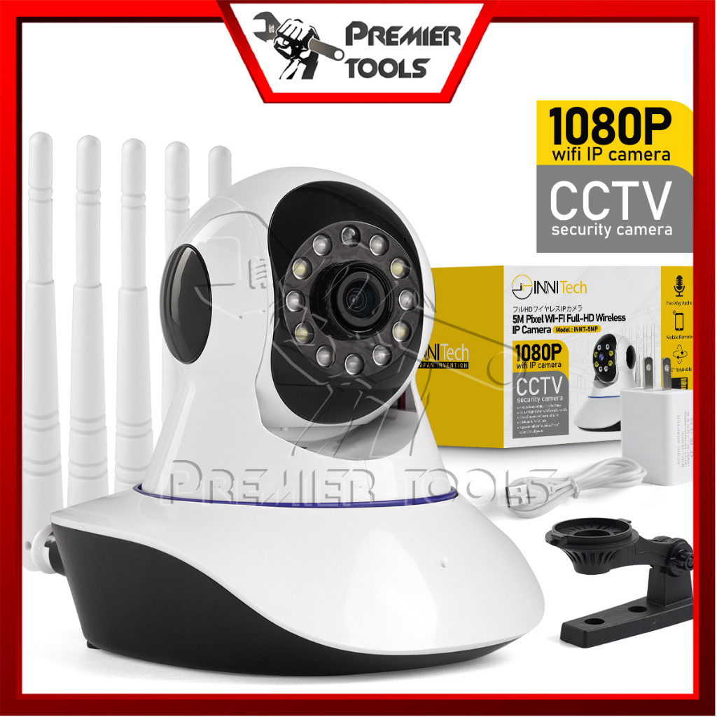 InniTech กล้องวงจรปิด กล้องวงจรปิดไร้สาย 5 ล้านพิกเซล 5 เสา Full Color ...