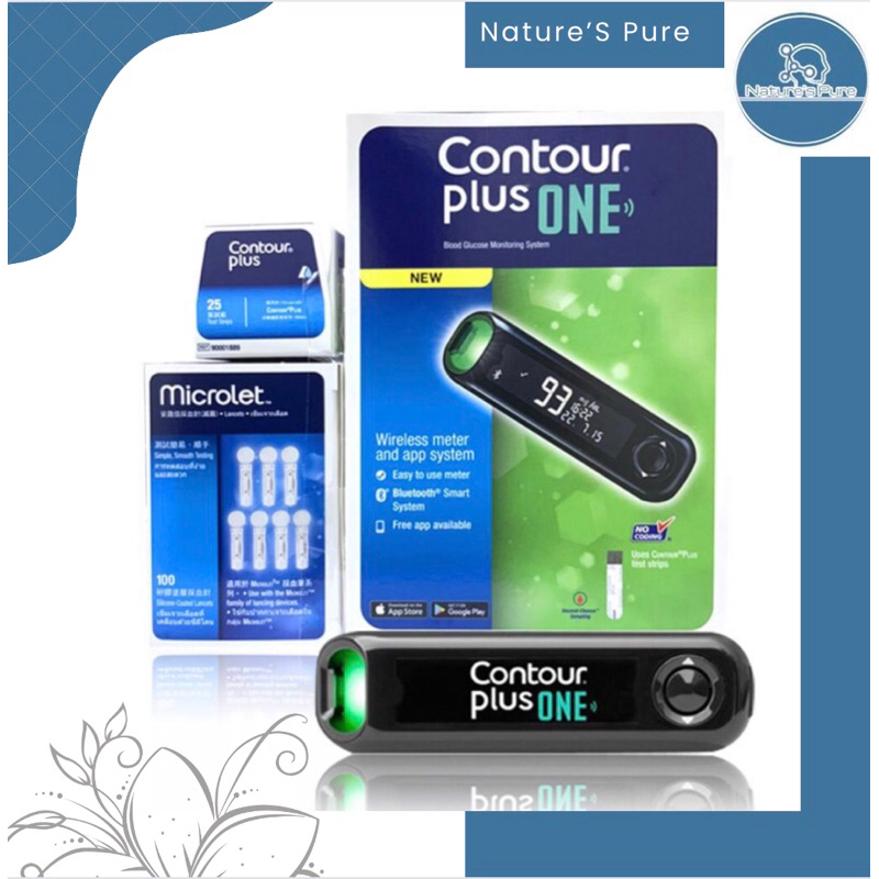 ชุดตรวจน้ำตาลContour plus oneเครื่อง/เข็ม/แผ่นมีwifi | Shopee Thailand