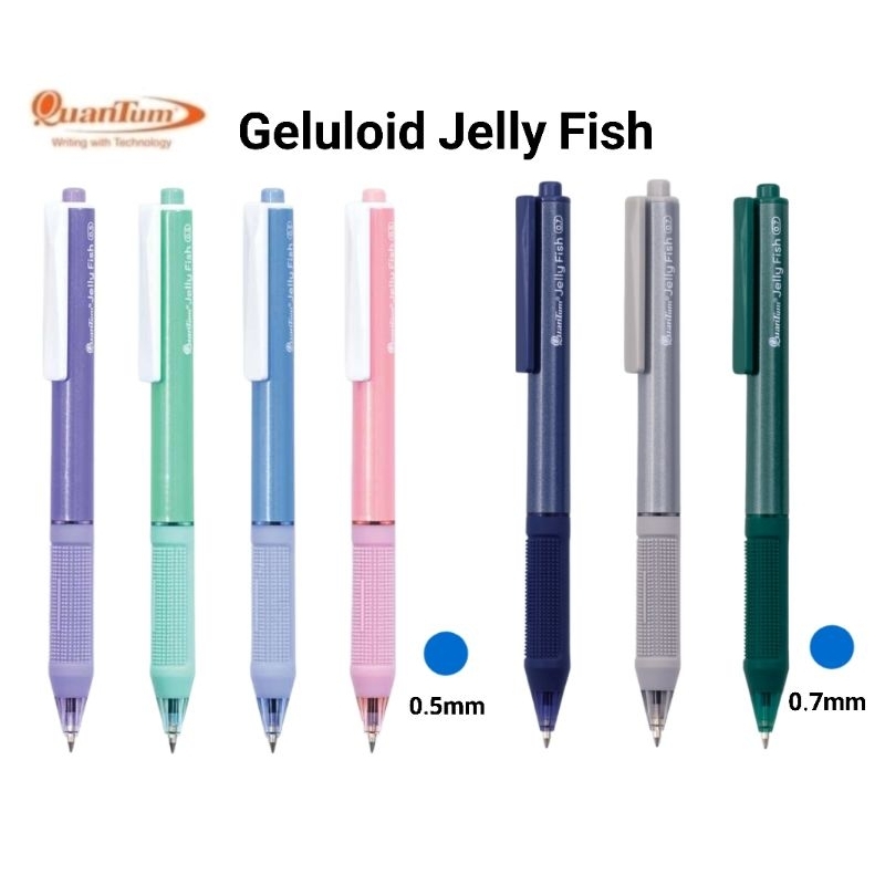 Quantum ปากกาลูกลื่น เจลลูลอยด์ เจลลี่ฟิช Geluloid Jelly Fish ขนาด 0.5มม, 0.7มม. หมึกน้ำเงิน ...