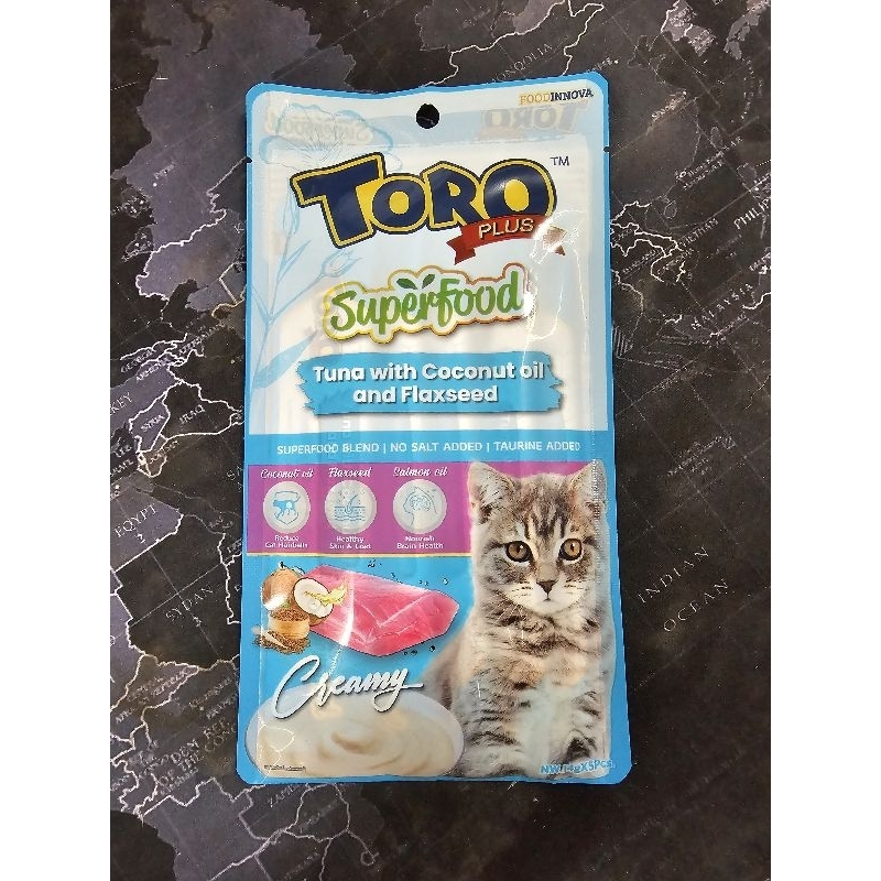 Toro Plus Superfood 14gx5Pcs. ขนมแมวเลีย โตโร่ พลัส ซูเปอร์ฟู้ด 14กรัม ...
