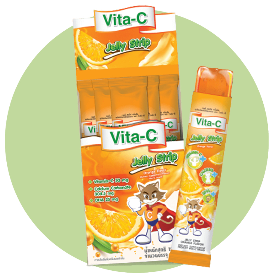 Vita-C Jelly Strip ( ไวต้าซี เจลลี สตริป ) 10ซอง/กล่อง [ยกกล่อง ...