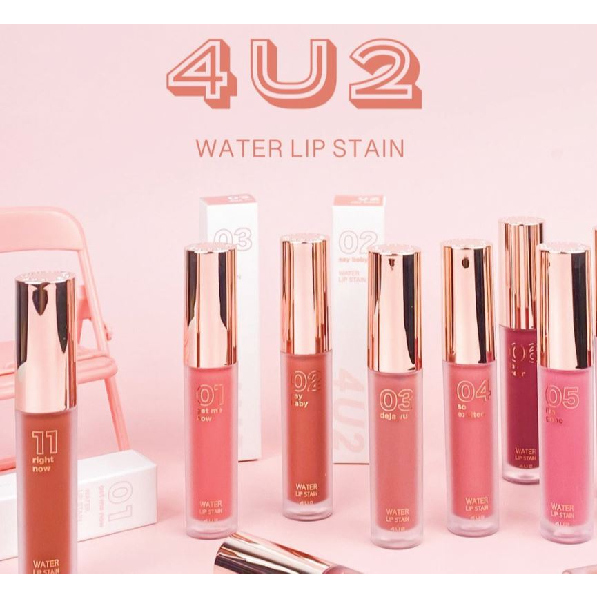 4U2 Water Lip Stain 3.5g ลิปทินท์เนื้อน้ำ จากโฟร์ยูทู กล่องขาว ลิป ...