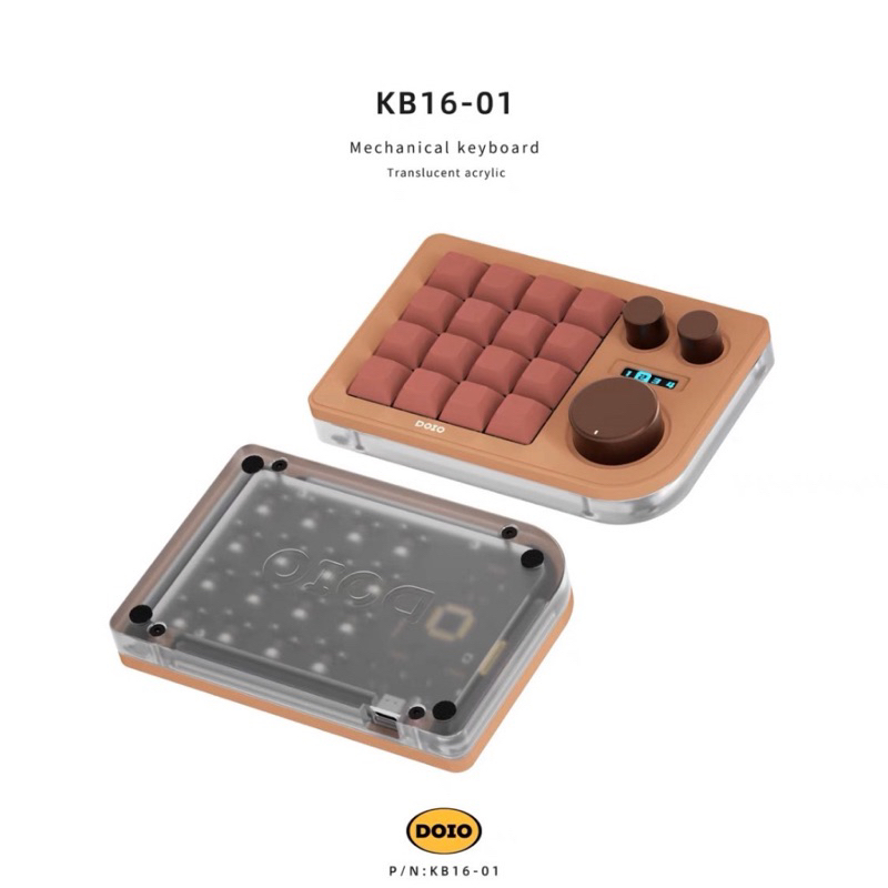 [สินค้ามือ1 พร้อมส่งจากไทย] DOIO KB16-01 Macro Keyboard 16 Keys + 3 Knob Macro Pad | Shopee Thailand