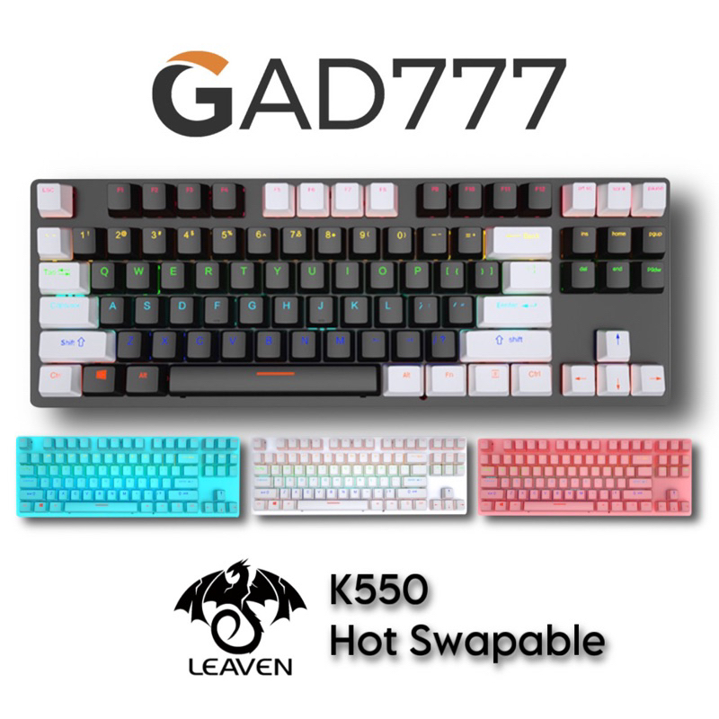 Leaven K550 คีย์บอร์ดTKL คีย์บอร์ด80% 87ปุ่ม [G7_118] คีย์บอร์ดเกมมิ่ง คีย์บอร์ดแมคคา Mechanical ...