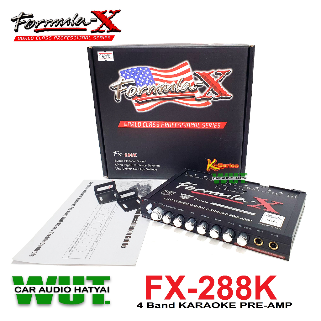 FormulaX ปรีไมค์ คาราโอเกะรถยนต์ 4แบนด์ (ซับรวม) เสียบไมค์ 2ช่อง ...
