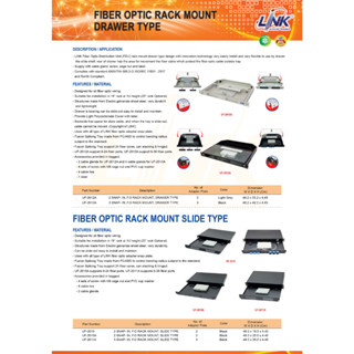 LINK แผงรวมและกระจายสายใยแก้ว รองรับ 2 แผง Snap-In รุ่น UF-2012A หัวต่อ ...