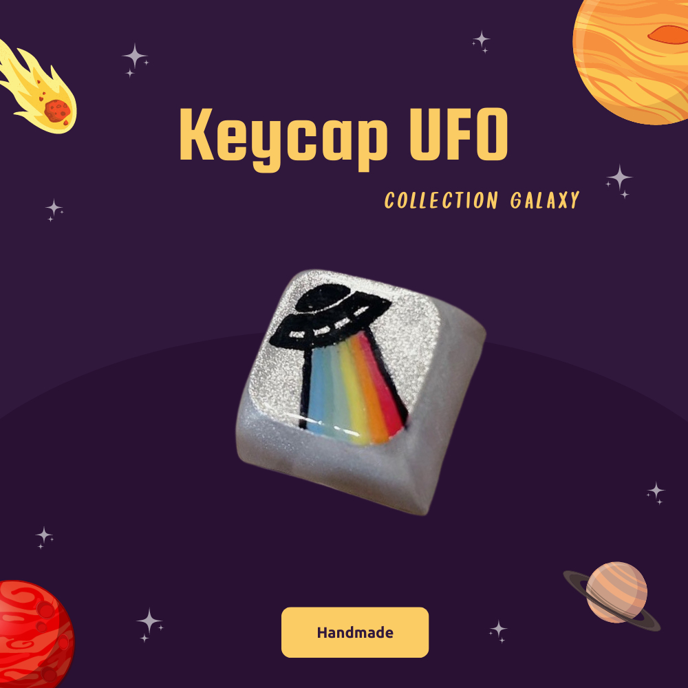 คีย์แคปแฮนด์เมด งานเพ้นท์ คีย์แคป ลาย UFO | Shopee Thailand