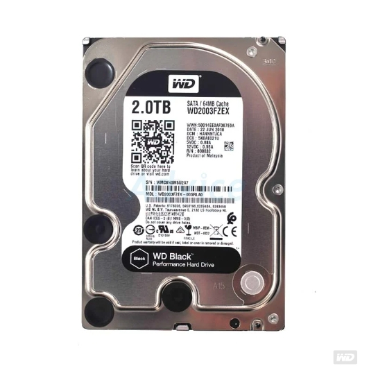 Hard Disk PC 2 TB HDD WD Black (7200RPM 64MB SATA-3 WD2003FZEX) | Shopee Thailand