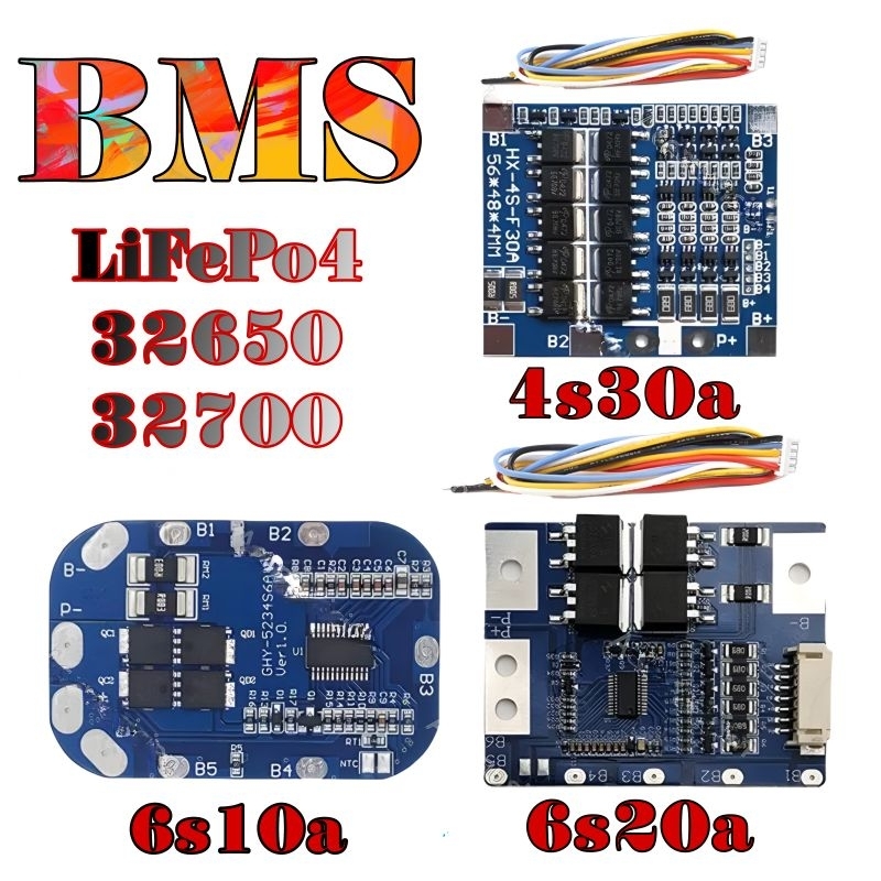 BMS 6S 4S วงจรป้องกันแบตเตอรี่ แบตเตอรี่ลิเธียมฟอสเฟต 3.2v 10A 19.2V-21 ...