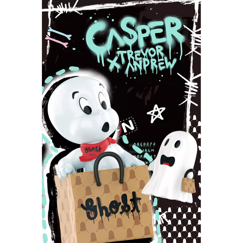 ลิขสิทธิ์แท้ POP MART Casper × Trevor Andrew Series ผี ผีน้อยน่ารัก แคส ...