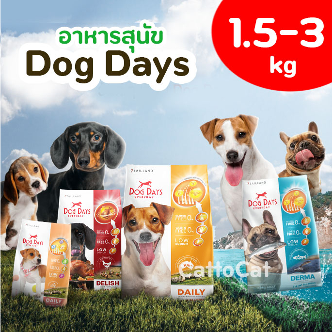 (3kg) Dog Days อาหารสุนัข เม็ดพรีเมียมสำหรับสุนัขโต สูตรเนื้อแกะและข้าว ...