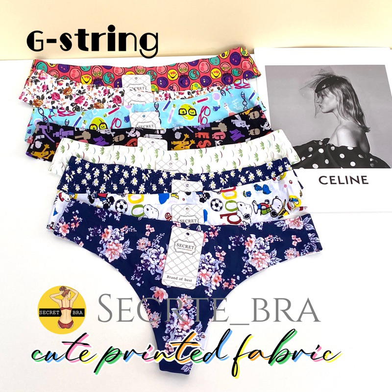 G-string,Tong secret จีสตริง ผ้าพิมพ์ลาย ไร้ขอบ ไร้ตะเข็บผ้าลายน่ารัก ...
