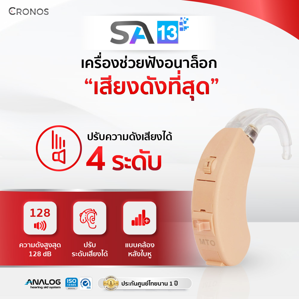CRONOS รุ่น SA13 เครื่องช่วยฟัง เครื่องช่วยฟังอนาล็อก เครื่องช่วยฟัง ...