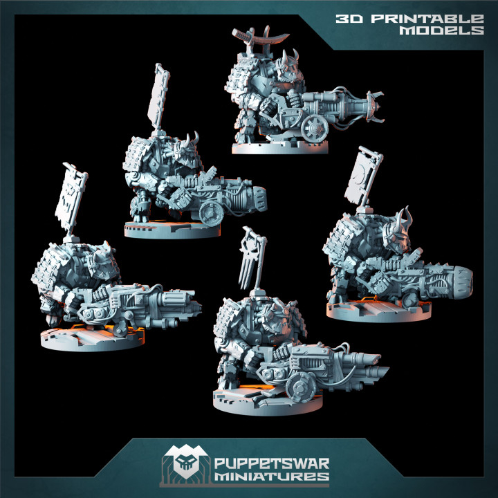 Bushi Orc Bots Gunners - High quality and detailed 3d print miniature ...