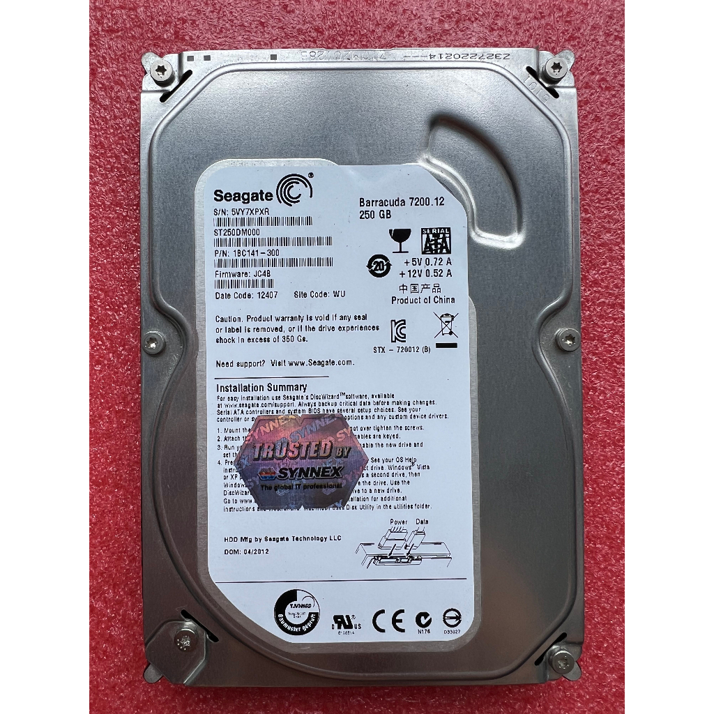 Seagate barracuda 7200 HDD มือสอง 250Gb ราคาถูก ใช้งานได้ปกติ สภาพใหม่ ...