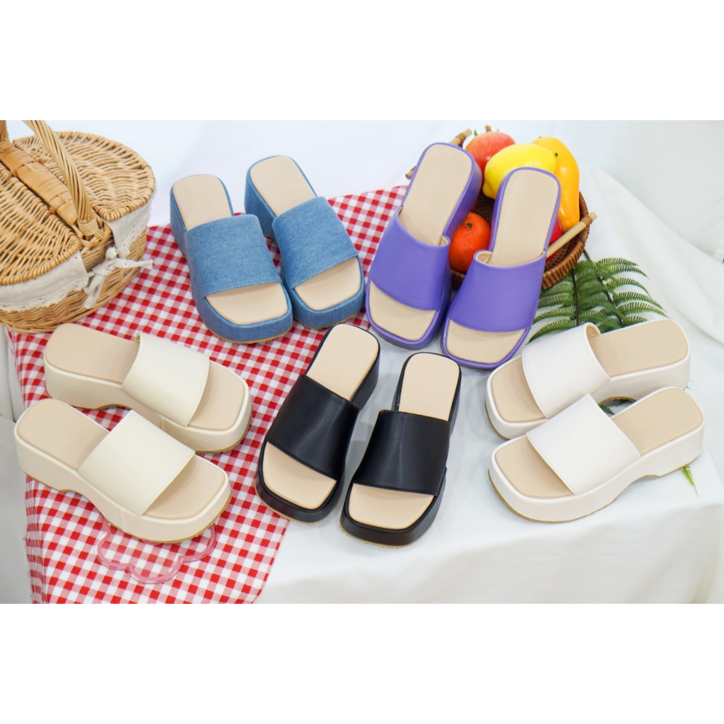 ST-670 รองเท้าส้นสูง พื้นหนา เดินง่าย หนังนิ่มมากกก | Shopee Thailand