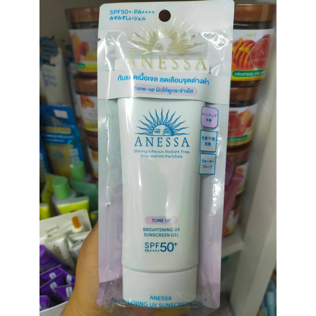 90กรัม หลอดขาว ของแท้ ฉลากไทย Anessa Whitening UV Sunscreen Gel A SPF 50+ PA++++ กันแดด เจล ...
