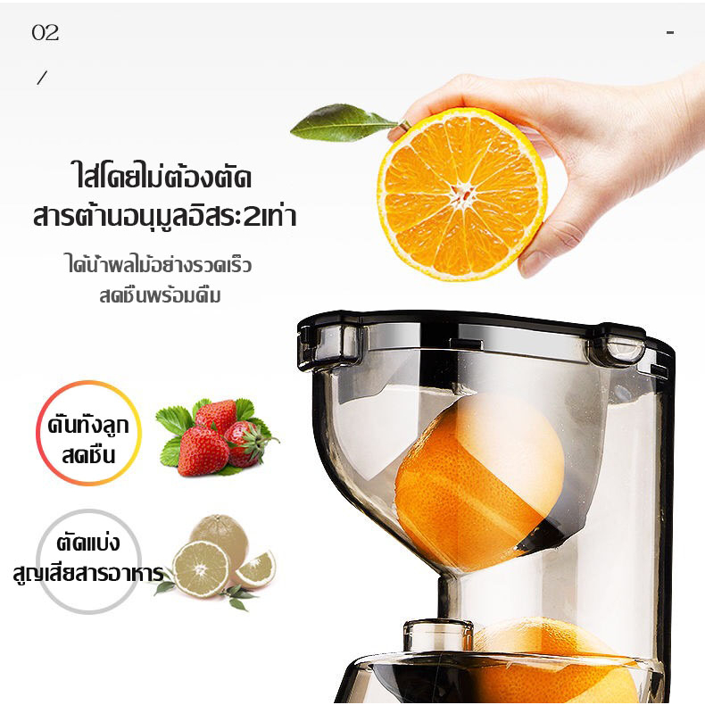 Easy Clean Filter เครื่องสกัดน้ำผลไม้พร้อมแยกกาก Slow Juicer Cold ...