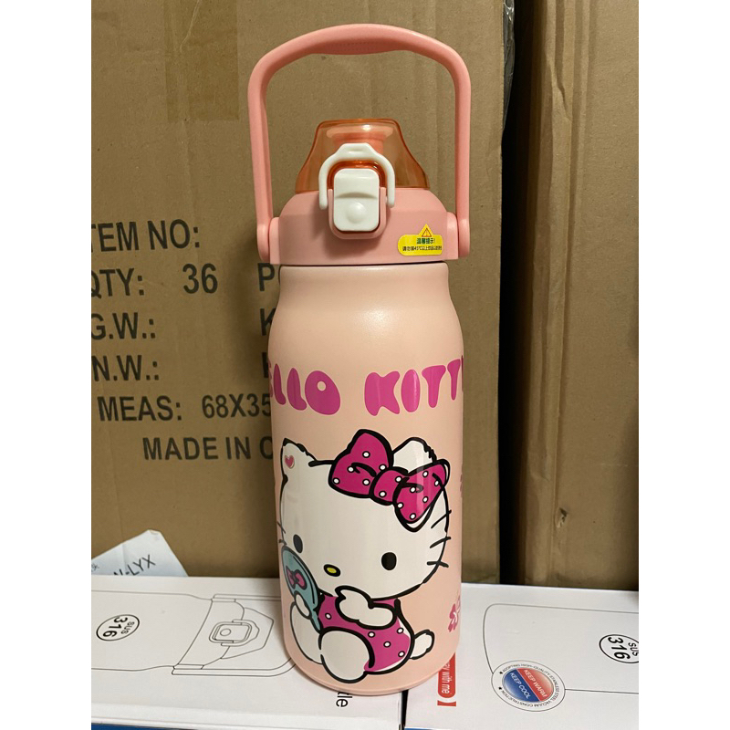กระบอกน้ำเก็บความเย็นสแตนเลส 1300ml มีหูหิ้ว หลอดในตัว ยกดื่มได้ | Shopee Thailand