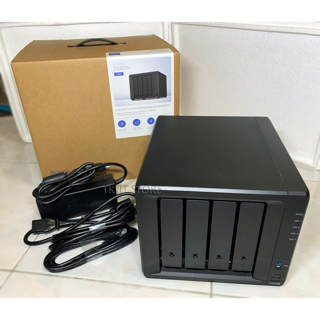 Synology DS920+ NAS 4 Bays มือสอง สภาพดีใช้งานปกติ ประกันเหลือ อุปกรณ์ครบกล่อง | Shopee Thailand