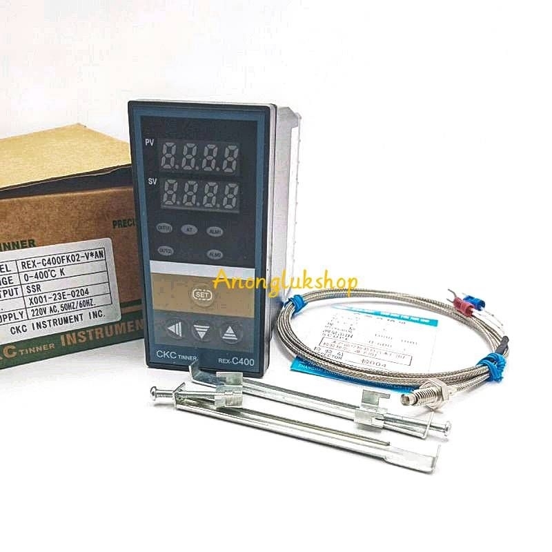 REX-C400FK02-V*AN REX-C400FK02-M*AN เครื่องวัดและควบคุมอุณหภูมิ REX-C400 220Vac 0-400C พร้อมสาย ...