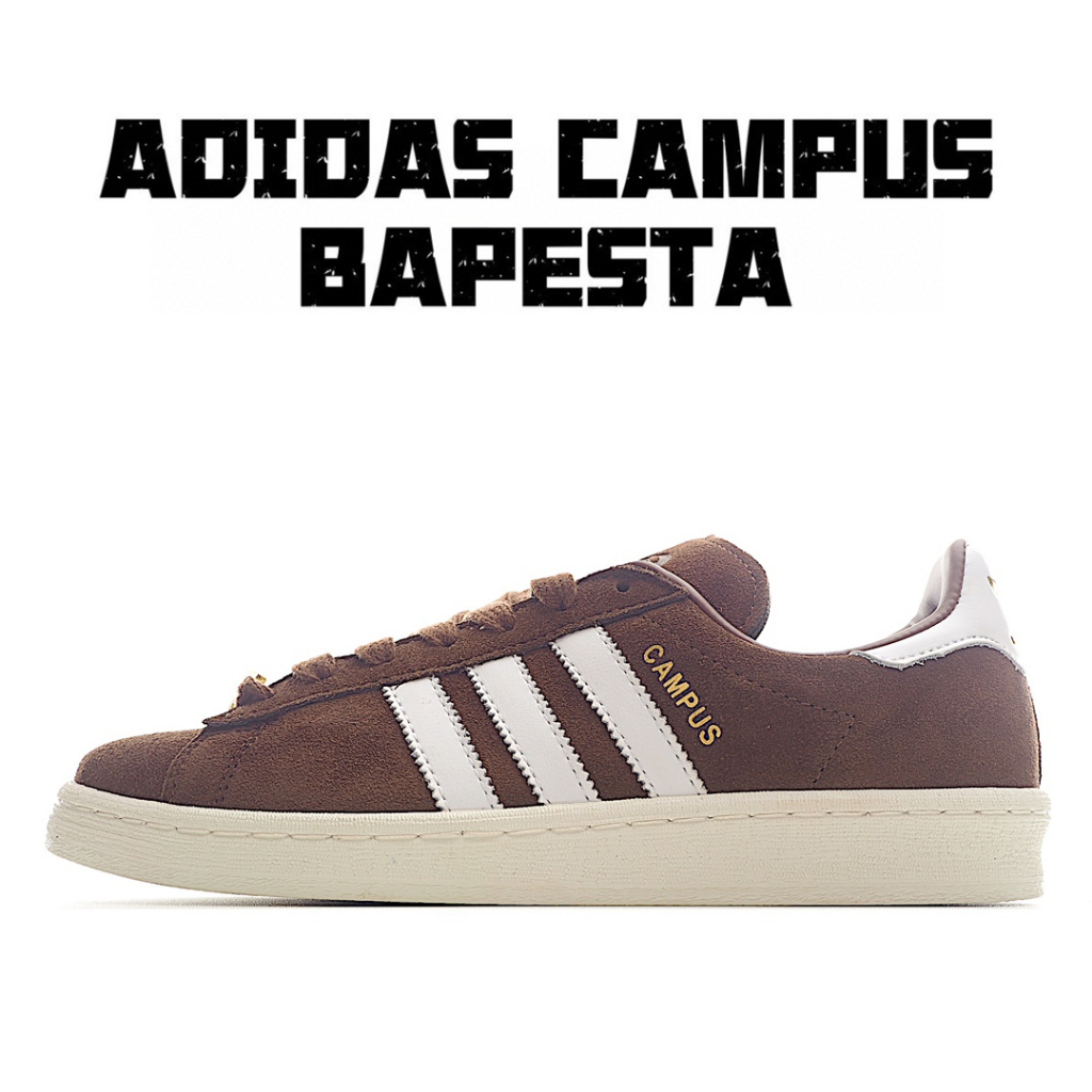 Adidas Originals x BAPE Campus 80s IF3379 ลื่นสไตล์วินเทจแฟชั่นต่ำ ...