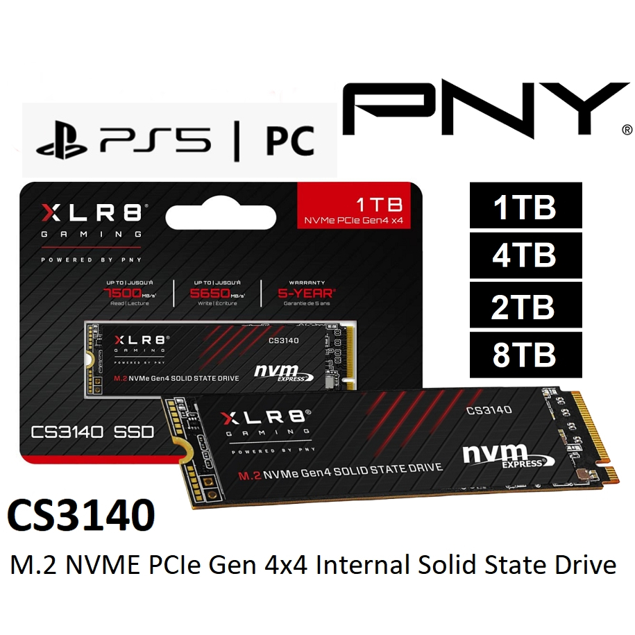 1TB / 2TB / 4TB SSD (เอสเอสดี) PNY CS3140 M.2 NVMe PCIe Gen4 x4 Speed ...
