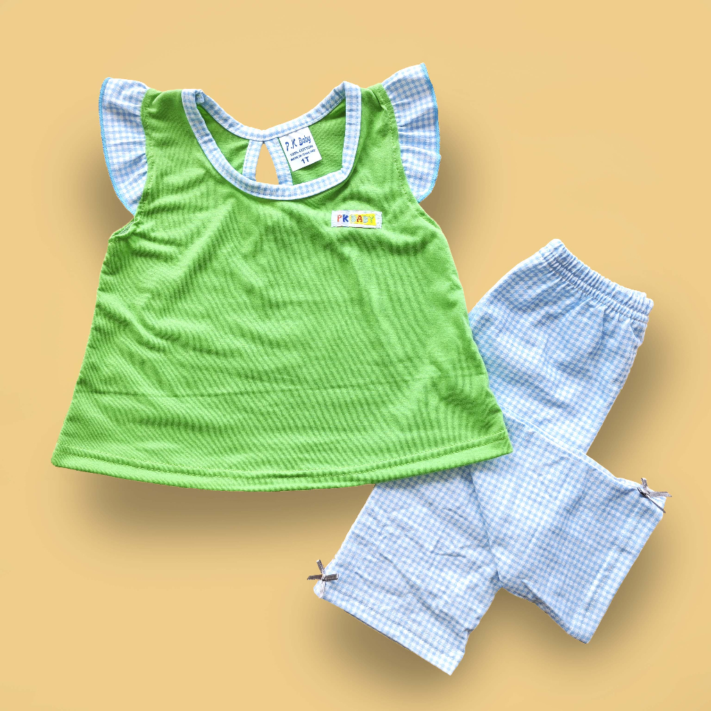 ชุดเด็กผู้หญิง มี2ไซส์ ไซส์ 1T (6 เดือน-1ปี /4-10Kg.) 2T(1-2ปี/9-13 Kg.) | Shopee Thailand