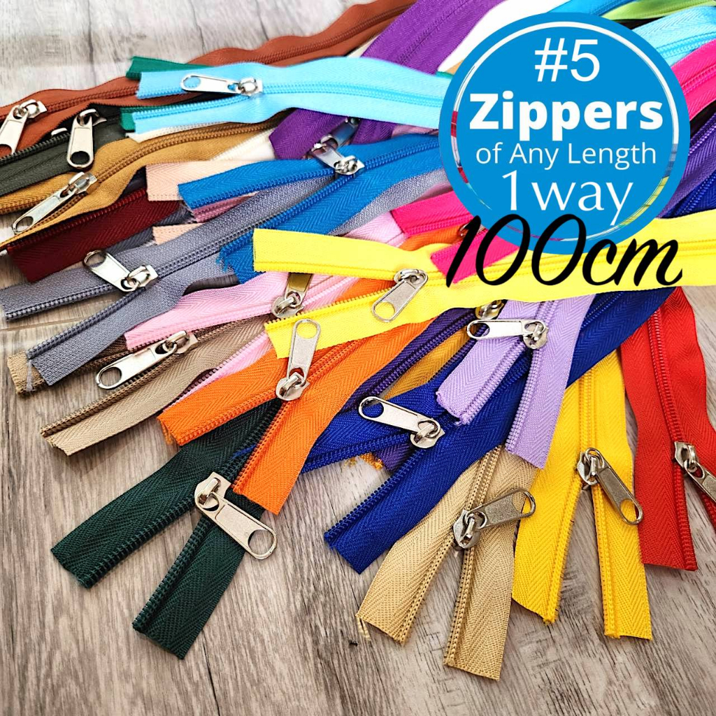 100cm #5 Zip ซิป (มีให้เลือกหลายสี) ซิปตัด ซิปไนล่อน ซิปพลาสติก ซิปหลา ฟันเบอร์ 5 (สินค้าพร้อม ...