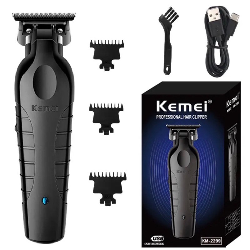 Kemei KM-2299 ไร้สาย เครื่องตัดผมชาร์จไฟฟ้า Zero Gap Finishing ผู้ชาย ...