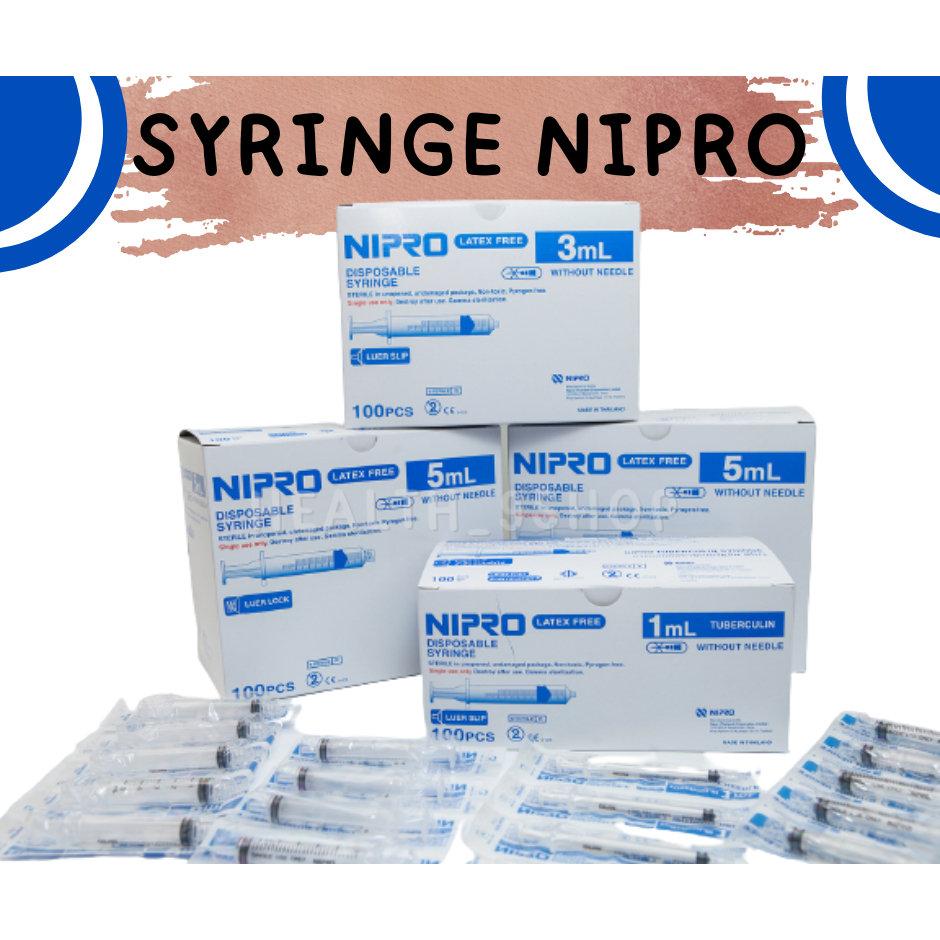 กระบอกฉีดยา นิโปร, ไซริงค์พลาสติก, SYRINGE NIPRO ขนาด 3 mL และ 5 mL บรรจุกล่อง 100 ชิ้น | Shopee ...