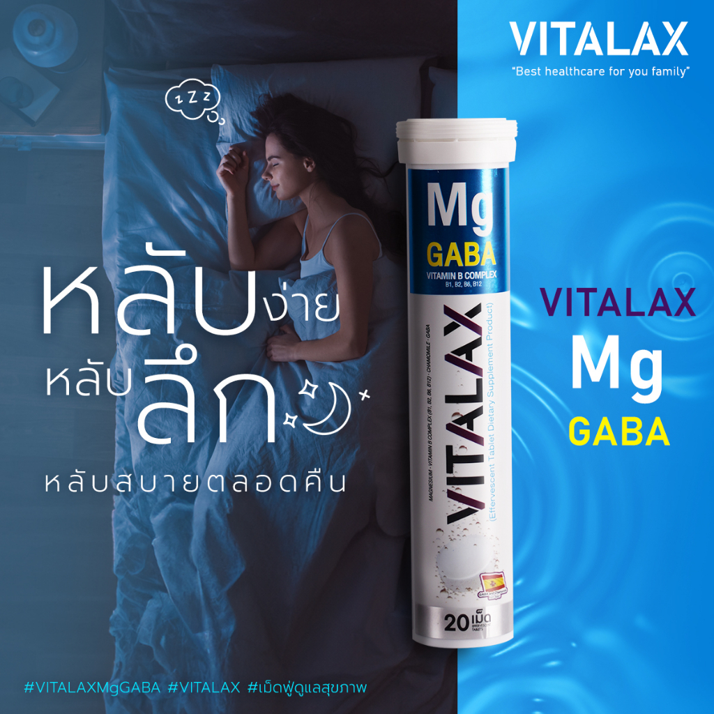 VITALAX Mg GABA + L – theanine + B complex + Chamomile Extract วิตามิน ...