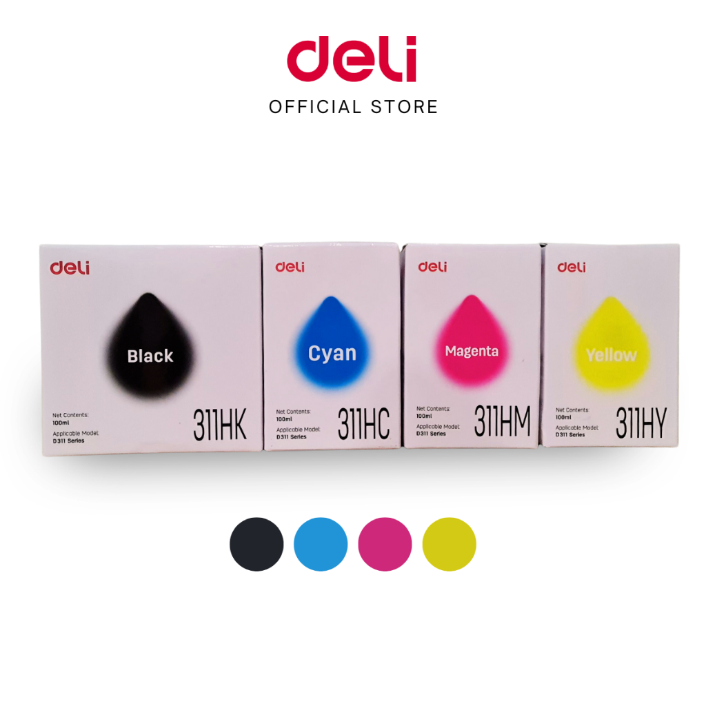 ชุดหมึกเติม DELI INKJET D311NW ขนาด 100ML. (จำนวน 4 สี) | Shopee Thailand