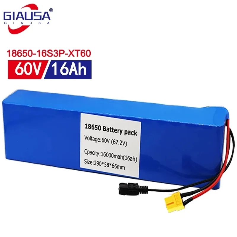 60V 16S3P 20Ah 18650 แบตเตอรี่ Li-Ion 67.2V 20000mAh EBike สกู๊ตเตอร์ ...