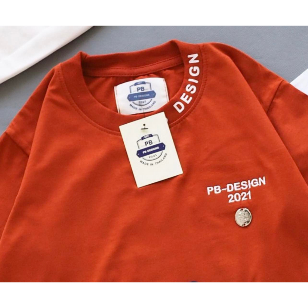 PB DESIGN เสื้อยืดแขนสั้น รุ่นคอแถบใหม่ ผ้าคอตตอนทรงตรง คอกลม S-3XL | Shopee Thailand