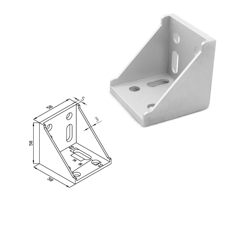 Aluminum Profile Bracket Corner เหล็กฉาก สำหรับ อลูมิเนียม ขนาดต่างๆ ...