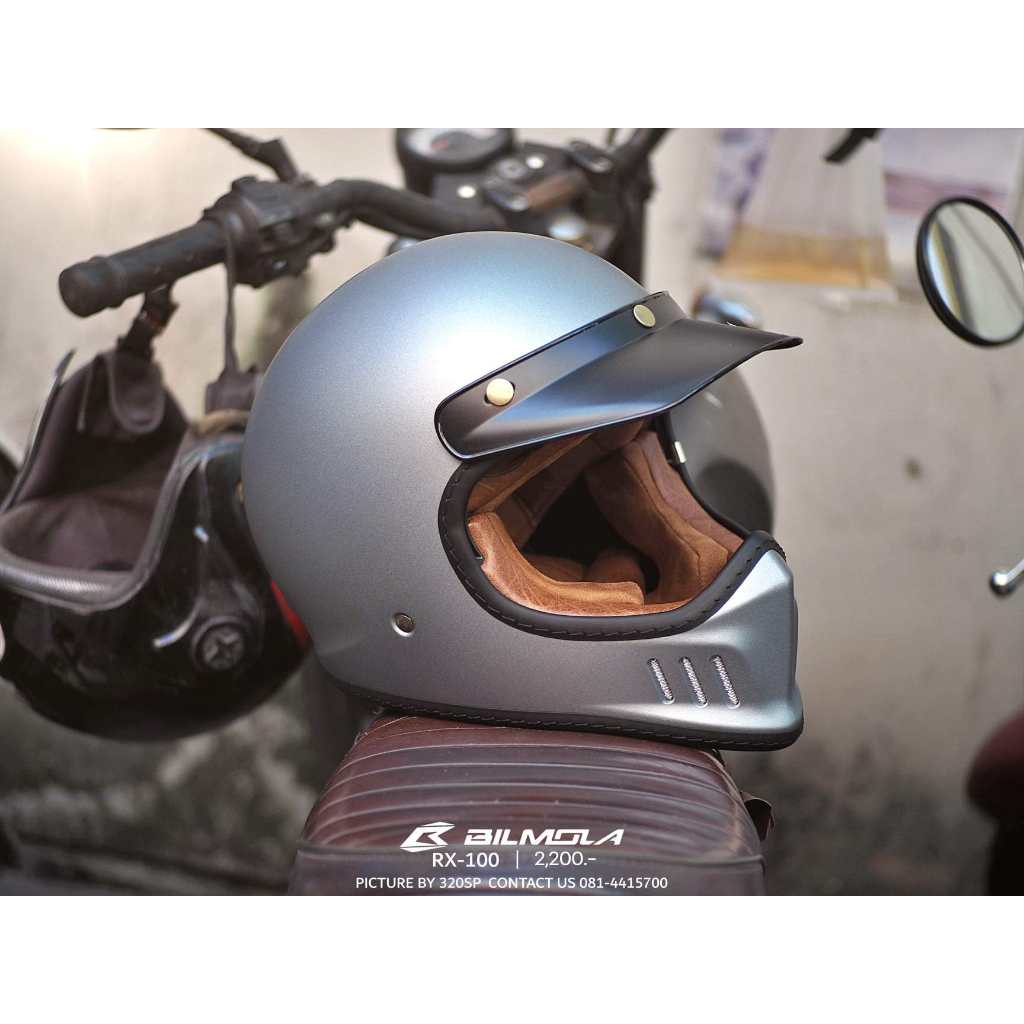 แถมฟรี!!! แก๊ปติดหน้าหมวก หมวกกันน็อค Bilmola RX100 ปี 2023 สไตล์ Old ...