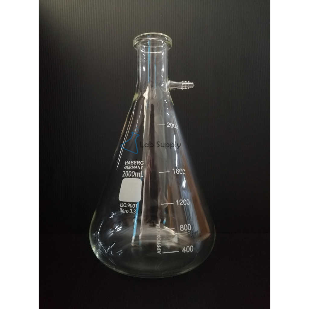 Haberg/Germany_ขวดลดความดัน (Suction flask) 2000 มล. Filtering Flask ...