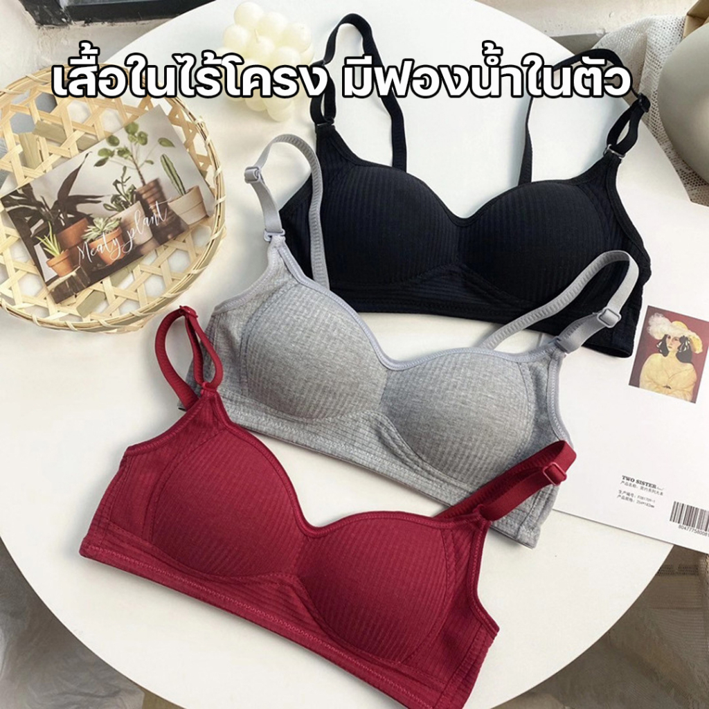 💥Angle Bra 💥 (N430) เสื้อใน ไร้โครงผ้าร่องทรงสวย ไร้ขอบ 3 ตะขอหลัง ...