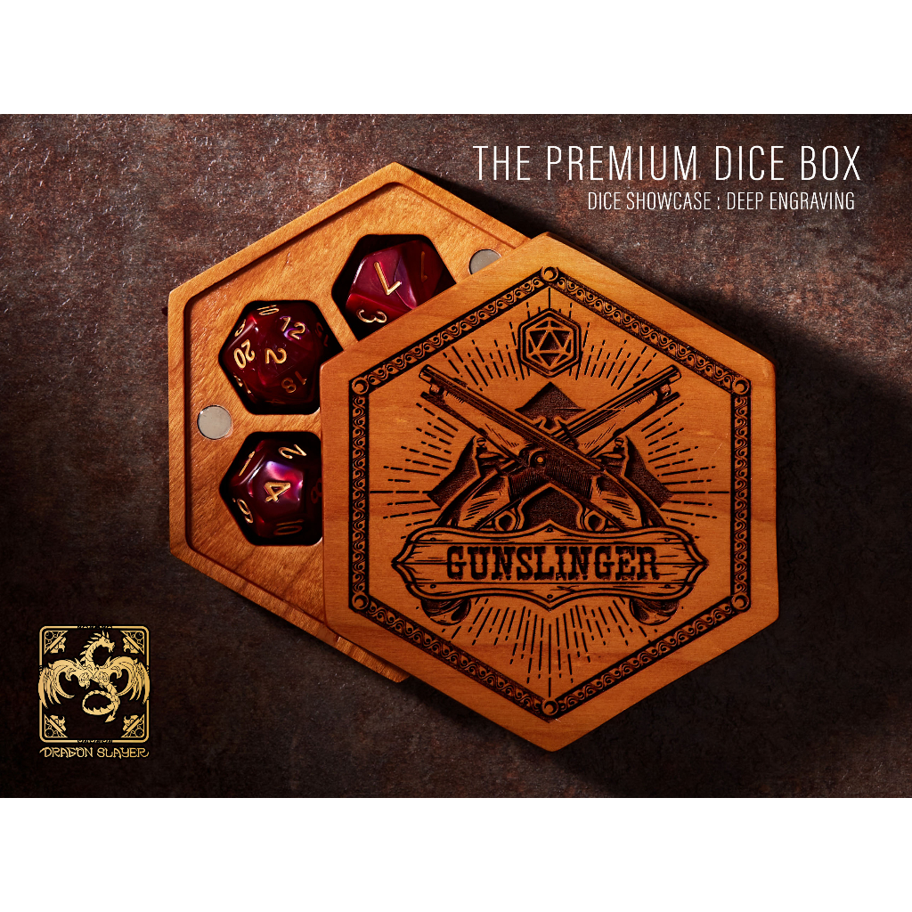 The Gunslinger Dice Box CHERRY WOOD | Premium DnD Dice Box | D&D ...